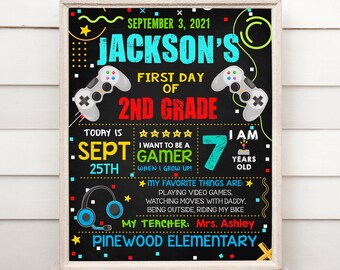 EDITABLE GAMER First Day of School Sign First Day of - Etsy