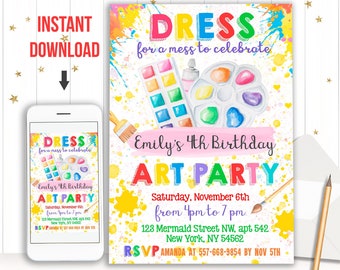 Paint Party Template | Etsy