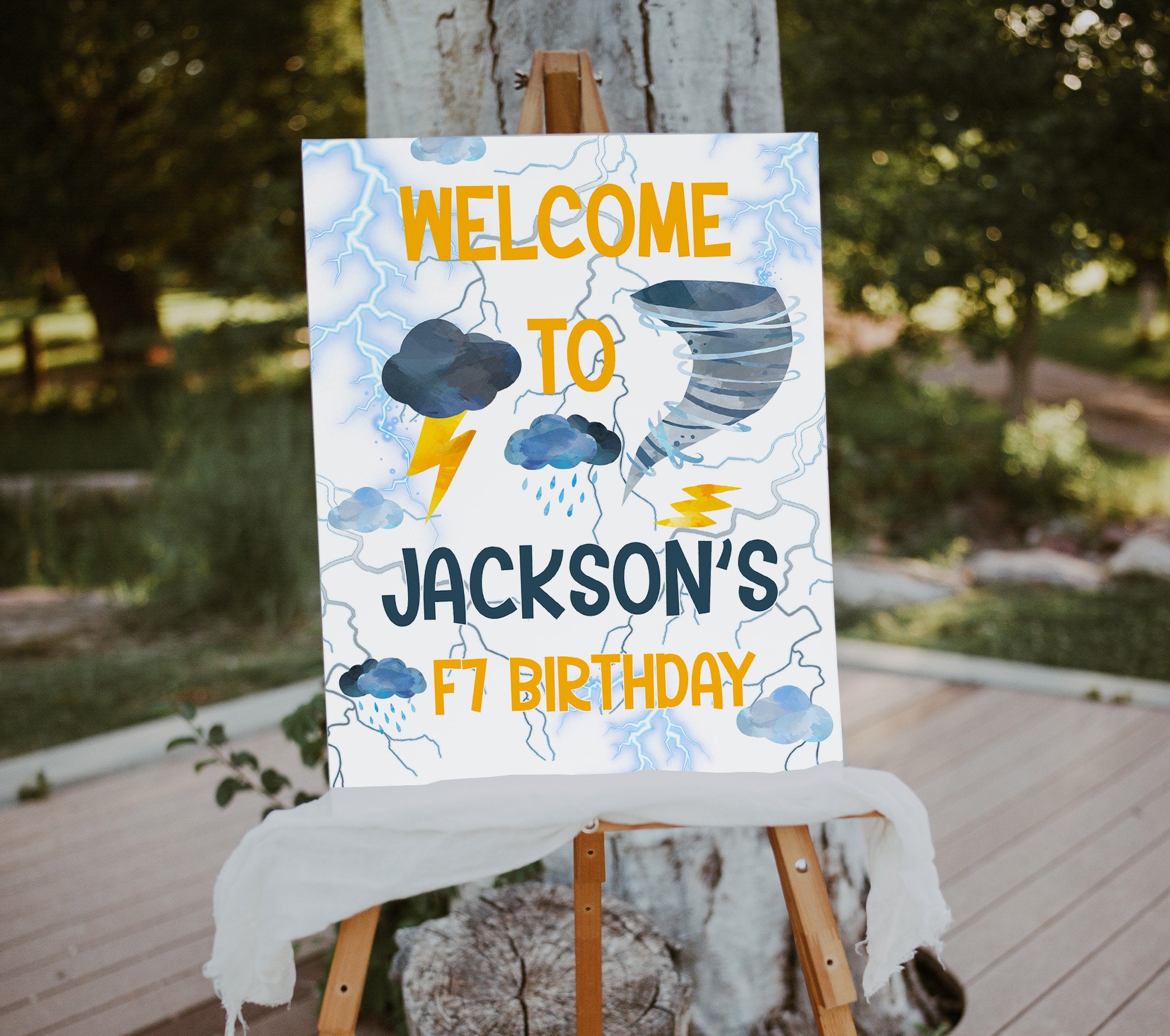 Editable Tornado Birthday Invitation - Storm Hurricane Fournado Party E ...