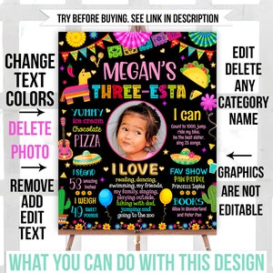 Editable Three-esta Birthday Party Board (1112) - Etsy