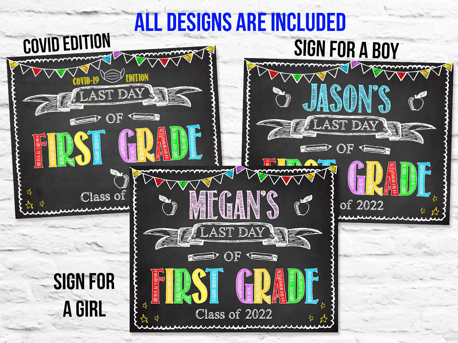 Editable Last Day of First Grade Sign - Last Day of School 1st Grade ...