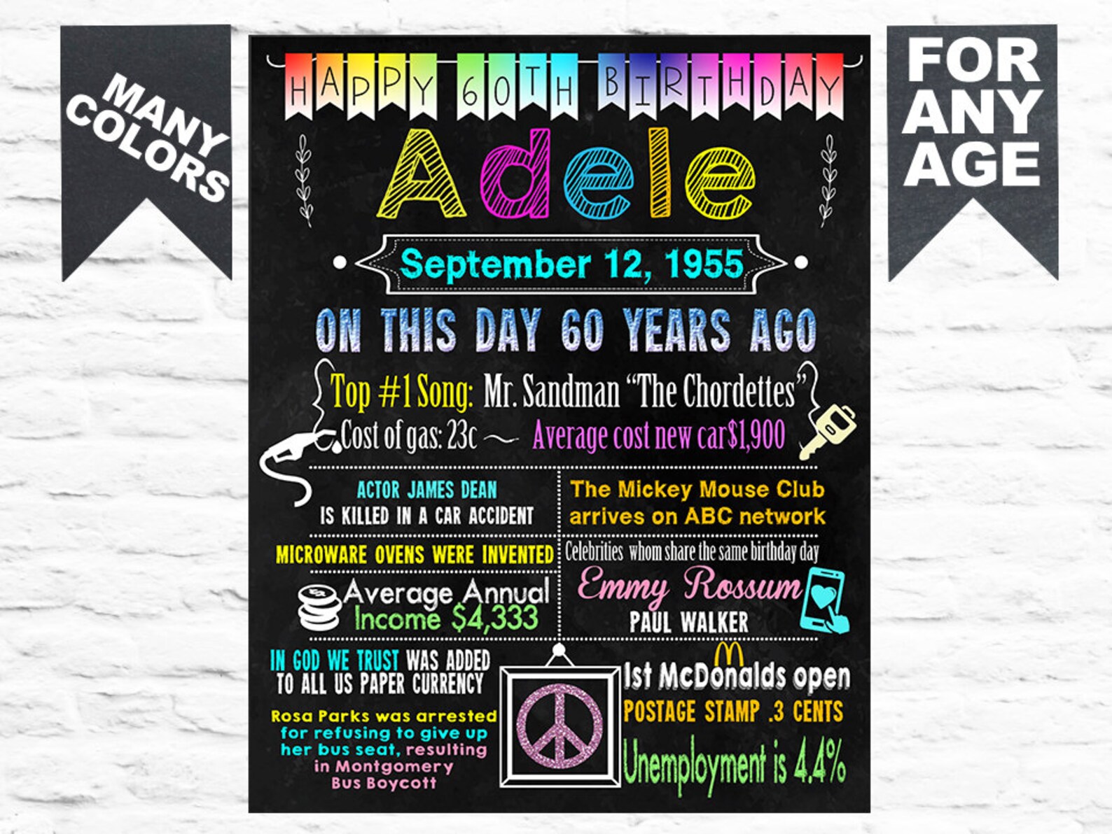 Disco Hippie 70's Birthday Party Poster Milestone Banner | Etsy