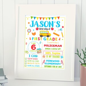 First Day of School Sign With School Bus Last Day of School Board 1st ...