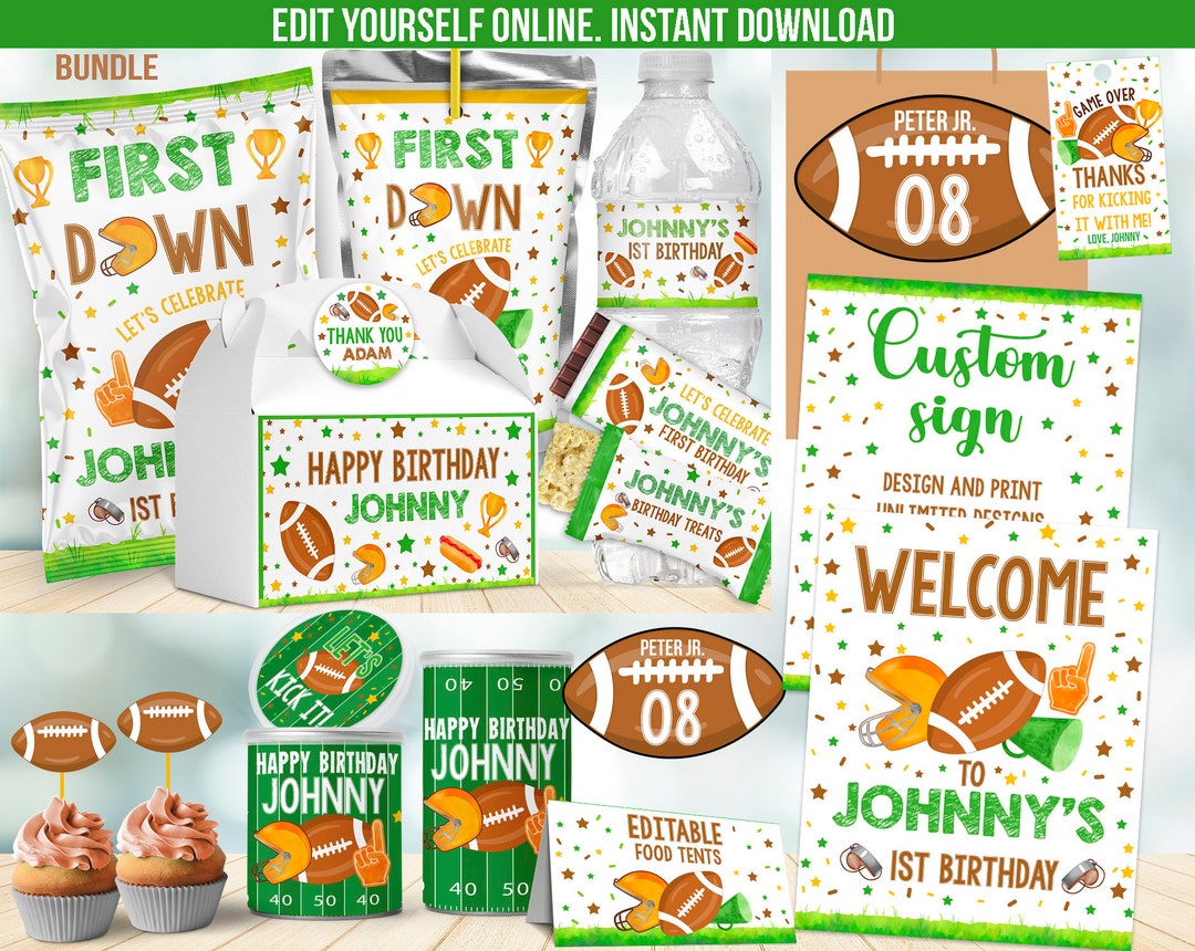 First Down Football Birthday Party Favors - Etsy
