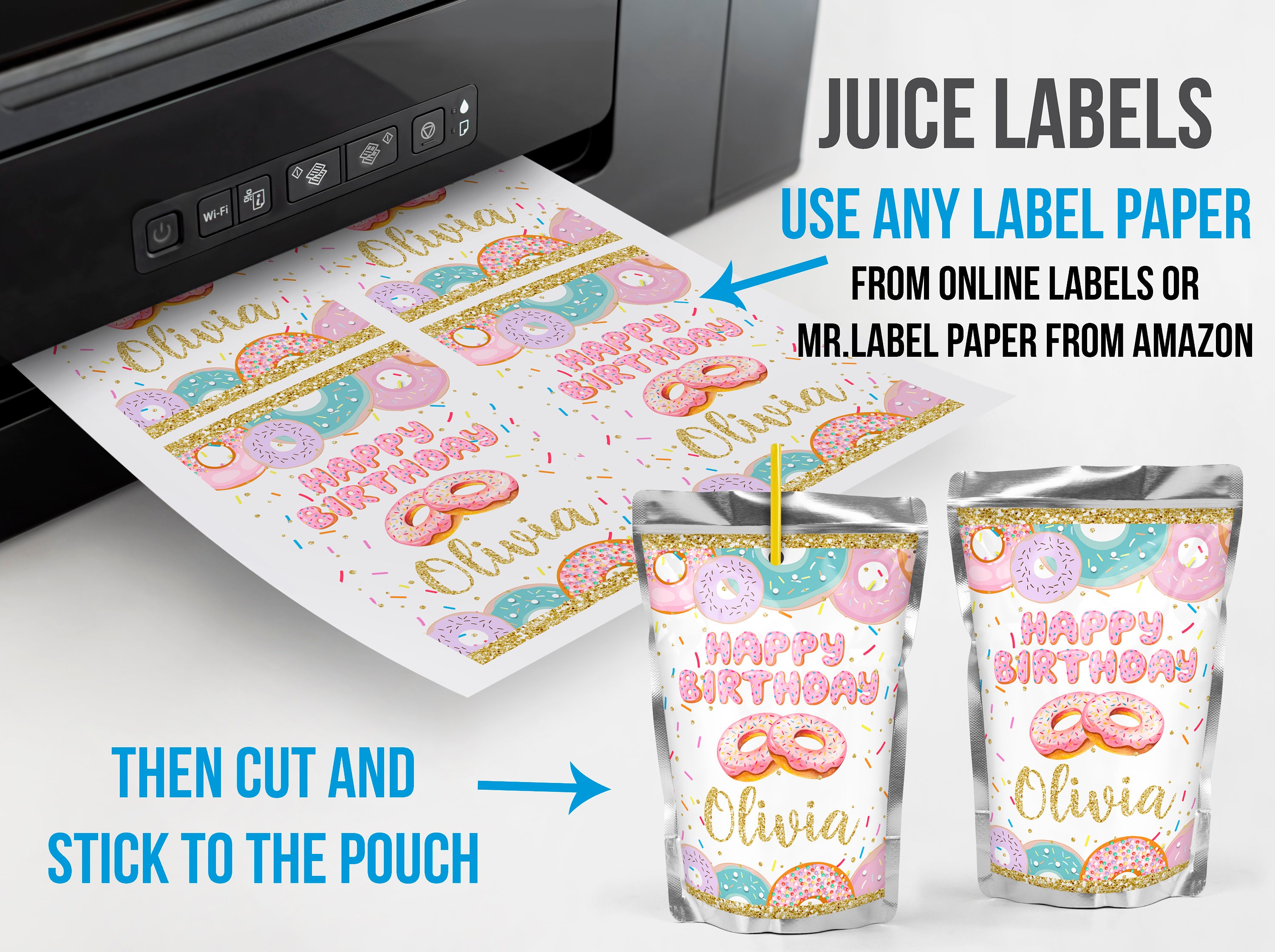 Donut Birthday Party Decor Doughnut 1st Chip Bag Label - Etsy