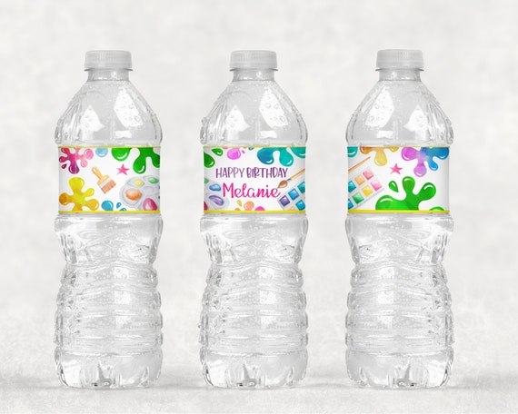Art Party Water Bottle Label for Birthday B37 - Etsy