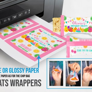 Twotti Frutti Birthday Party Decoration - Tutti Decor Chip Bag Label ...