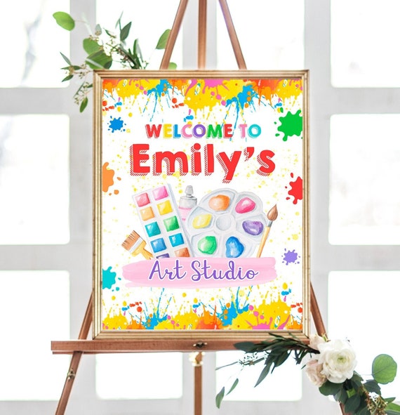Editable Paint Birthday Party Welcome Sign Art Painting - Etsy