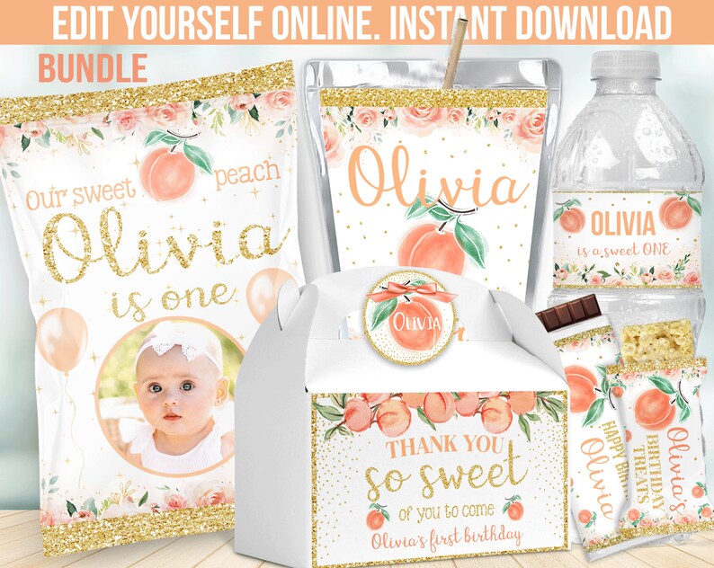 Peach First Birthday Chalkboard Sign Sweet as a Peach 1st | Etsy