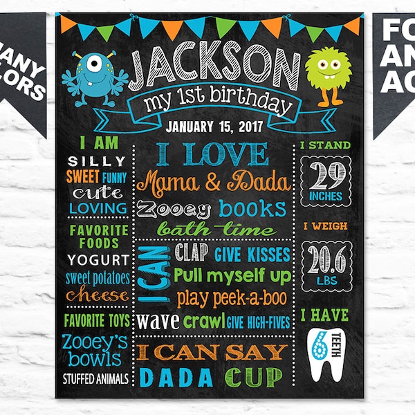 Chalkboard Monster - Etsy