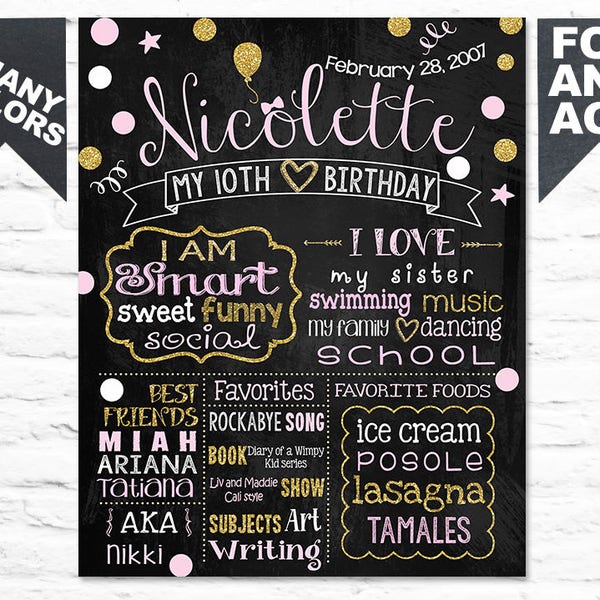 Birthday Chalkboard Sign - Etsy
