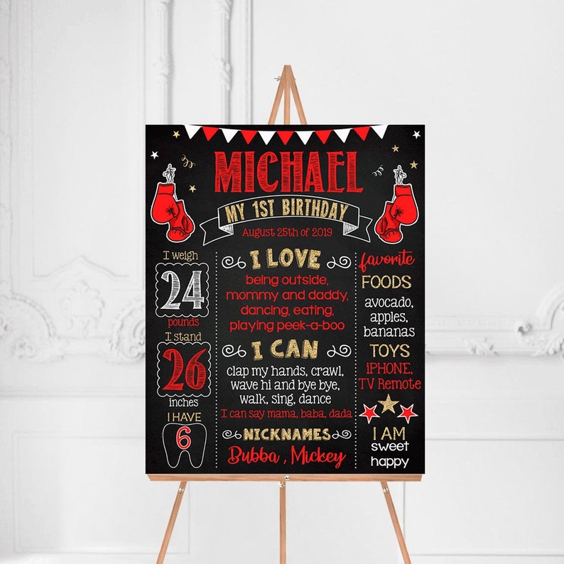 Boxing Birthday Milestone Boxer Themed Party Poster - Etsy