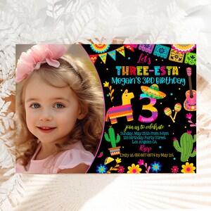 Three-esta Birthday Party Invitation - Fiesta 3rd Bday Invites for a ...