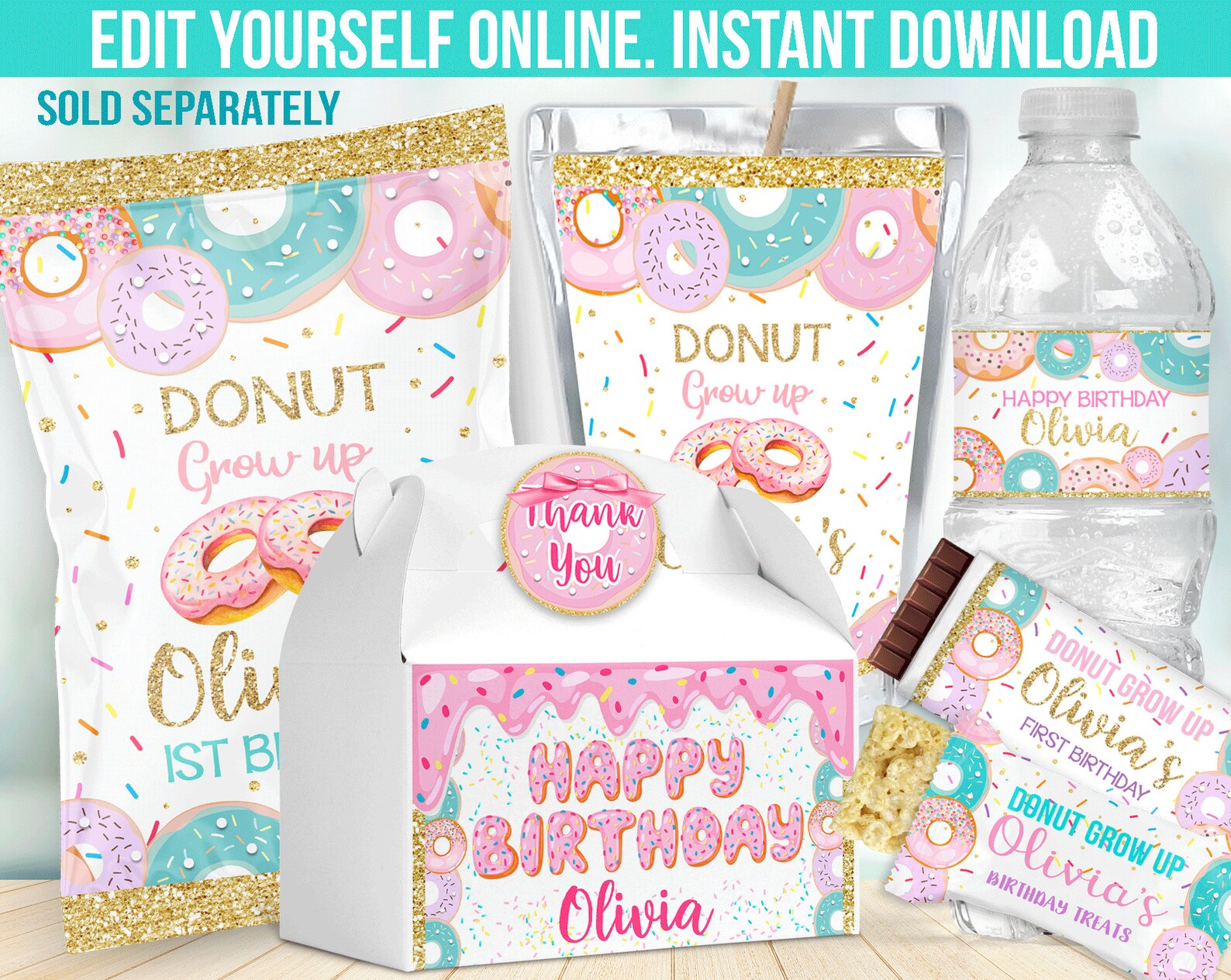 Donut First Birthday Chalkboard Sign Donut First 1st B-day - Etsy