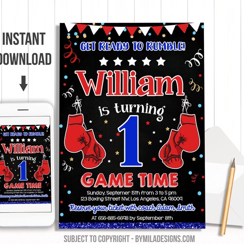 Boxing Birthday Digital Invitation Boxing Party Text Invite - Etsy