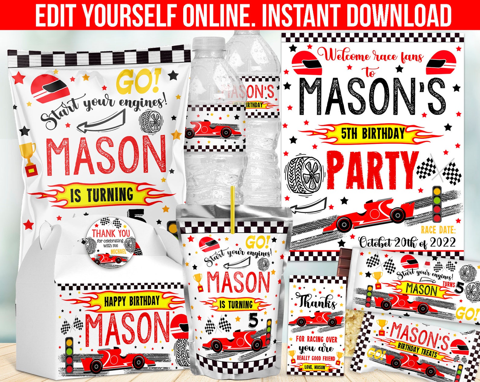 Race Car Birthday Party Decorations Racing Party Favors - Etsy