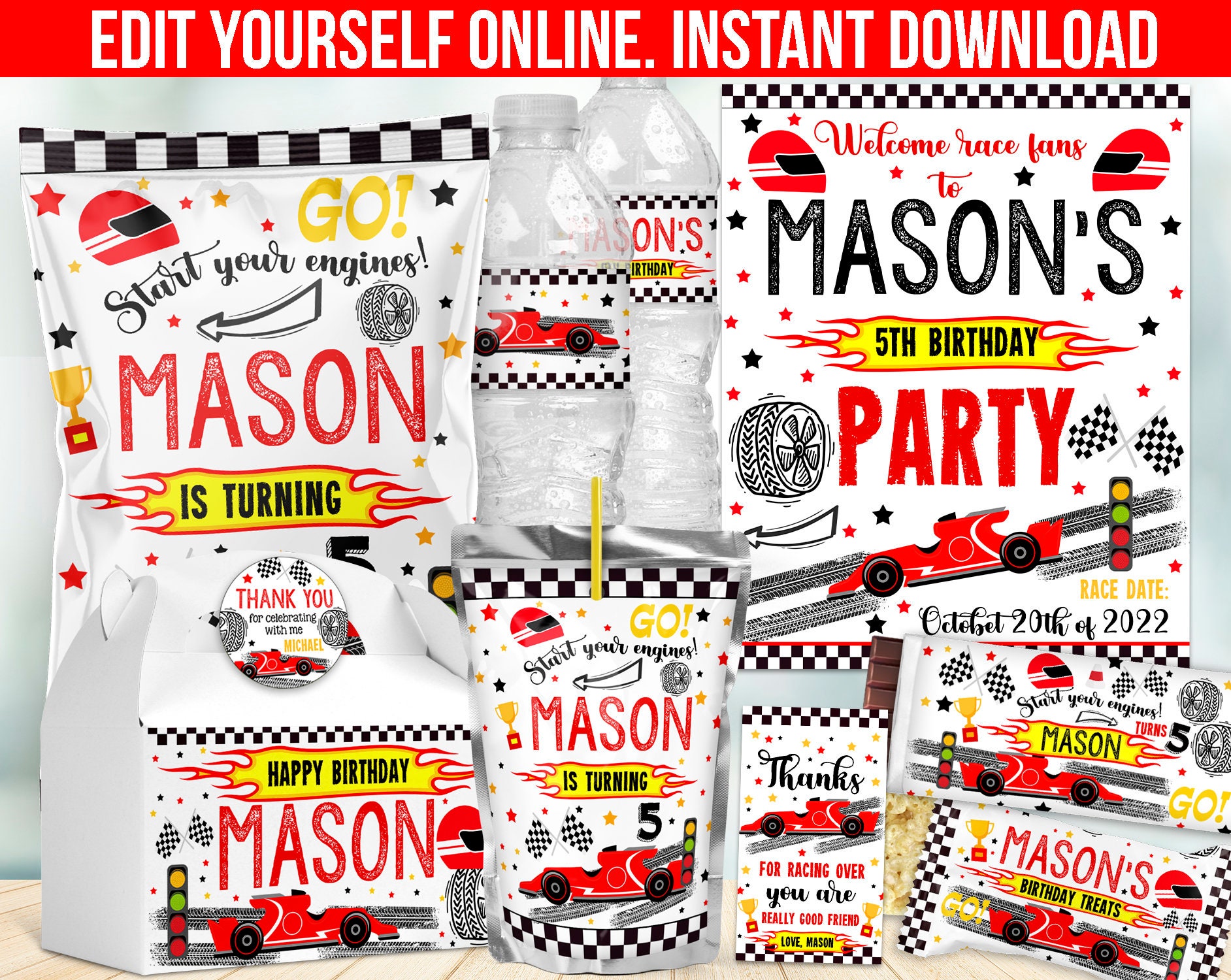Race Car Birthday Party Decorations Racing Party Favors - Etsy