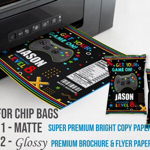 Video Game Party Decoration - Gamer Birthday Chip Bag Label Favor ...