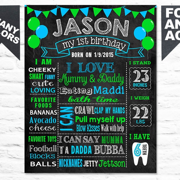 First Birthday Boy Sign - Etsy