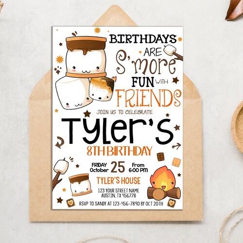 INSTANT DOWNLOAD EDITABLE S'more Birthday Wall Banner for - Etsy