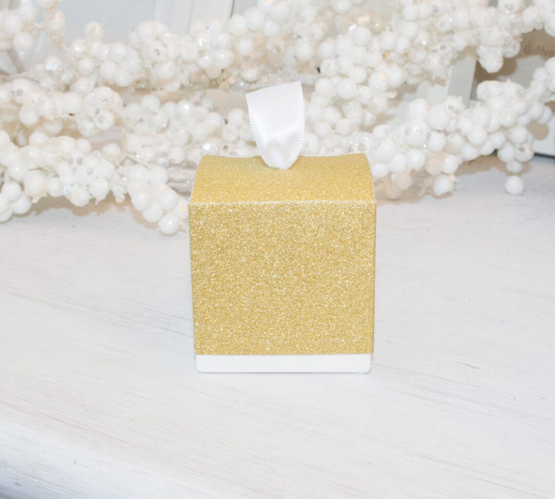 Gold Glitter Favor Boxes - Sparkling Favor Boxes - Wedding Favor Boxes ...