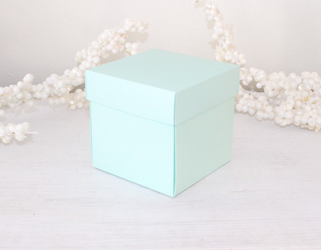 Single Wedding Cupcake Boxes, Large Blue Green Favor Boxes, Party ...