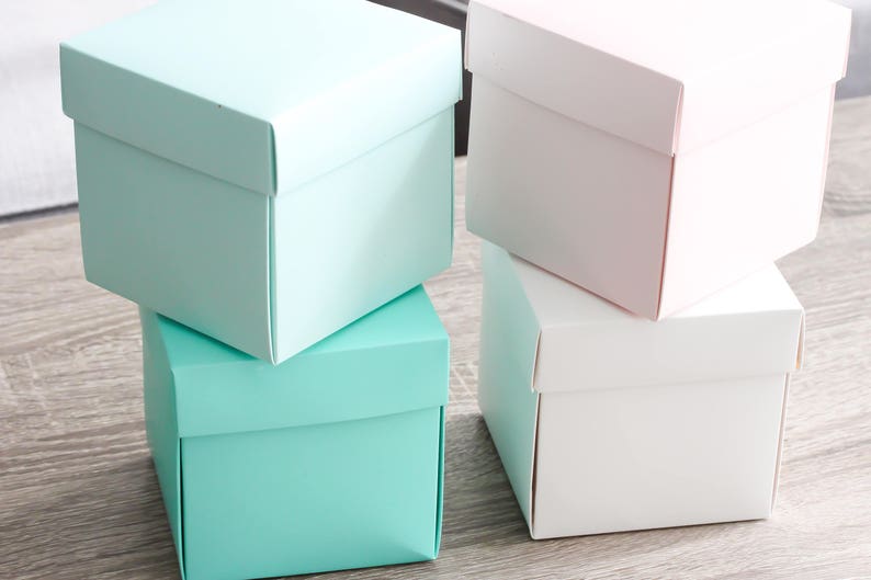 Large Cupcake Boxes Turquoise Blue Favor Boxes Wedding Favor - Etsy