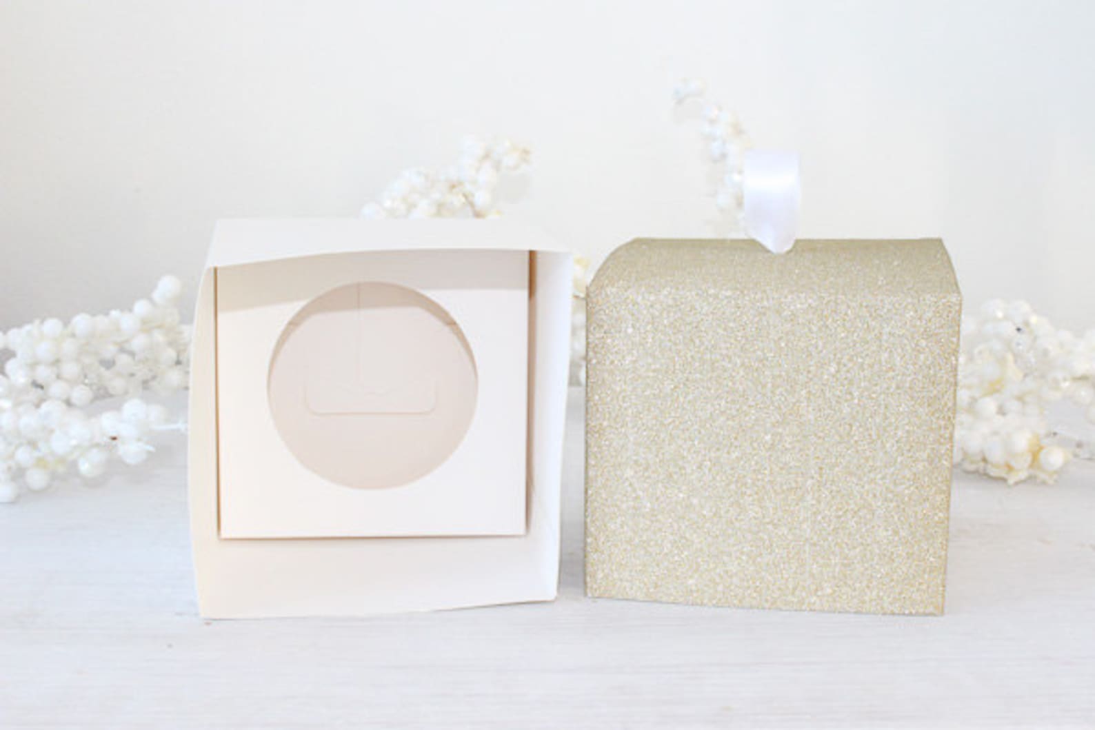 Single Gold Wedding Cupcake Boxes Gold Glitter Favor Boxes - Etsy