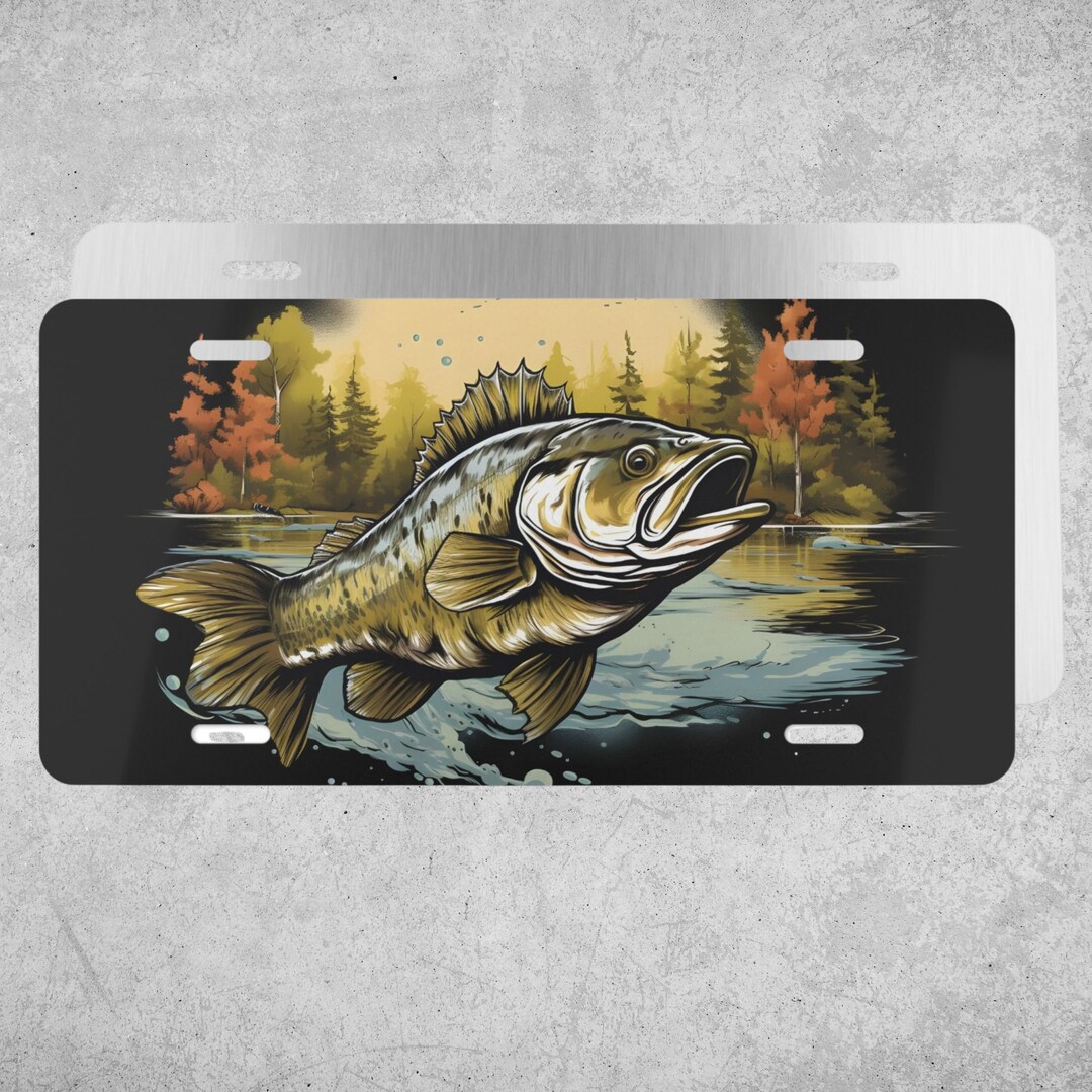 Fishing Outdoor Fisherman License Plate Design Sublimation Design ...