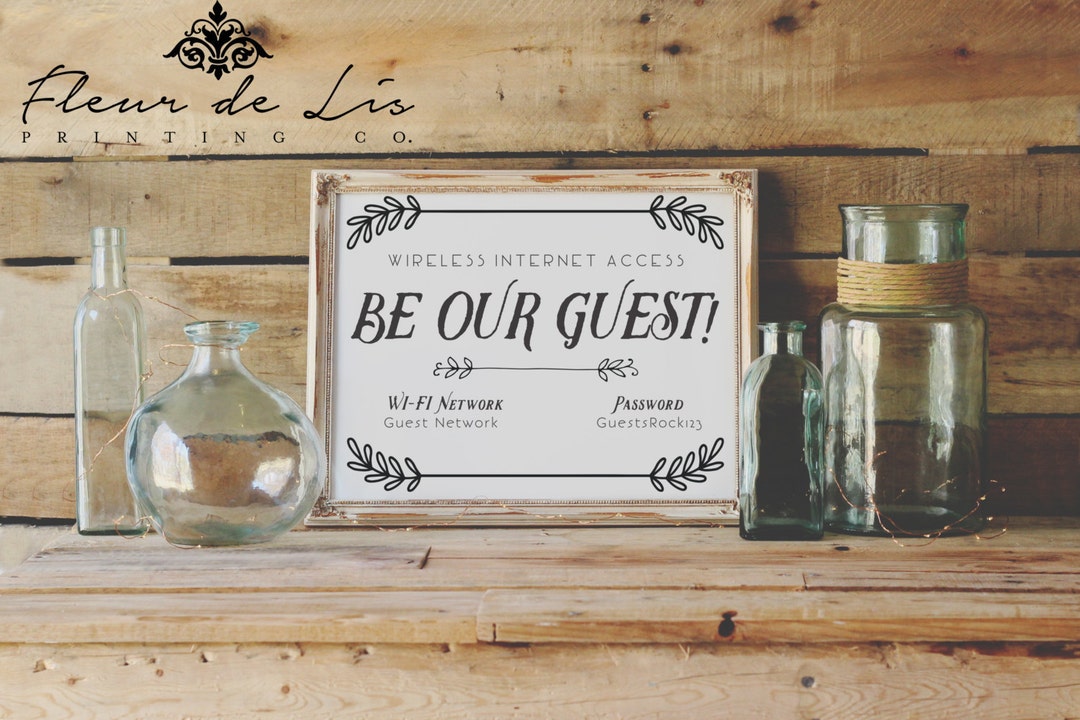 Guest Wi-fi Printable, Wireless Network Information, Customizable ...