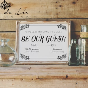 Guest Wi-fi Printable, Wireless Network Information, Customizable ...