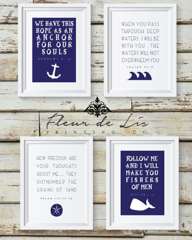 Nautical Theme Bible Verse, Ocean Water Religious Home Decor, Instant ...