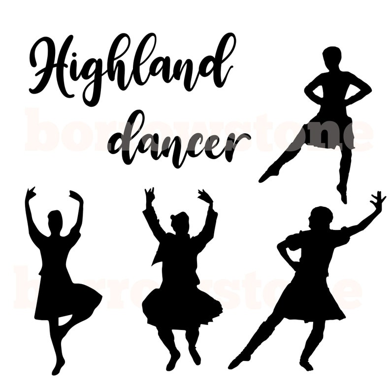 Highland Dancers Scottish SVG DXF for Silhouette Cameo, Cricut ...