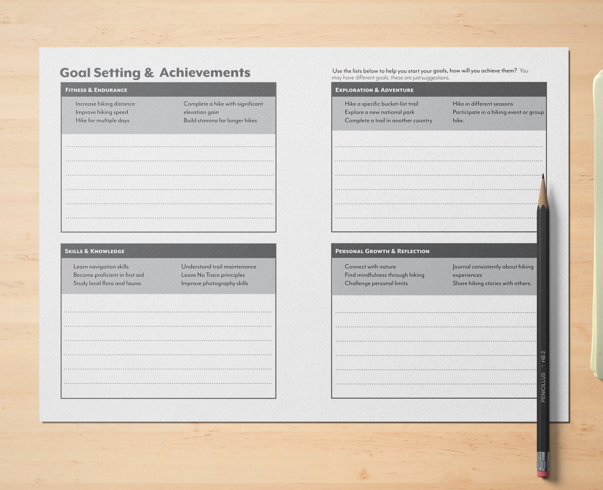 Hiking Logbook & Journal: Printable Trail Log Book With Prompts and ...