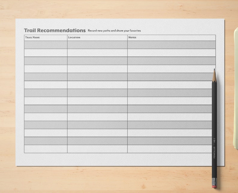 Hiking Logbook & Journal: Printable Trail Log Book With Prompts and ...