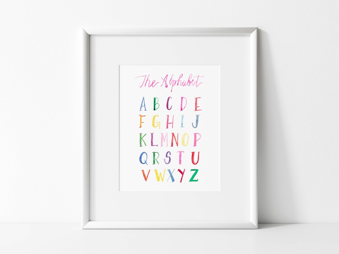 Watercolor ABC Poster,rainbow Abcs, Montessori,rainbow Baby, Baby Girl ...