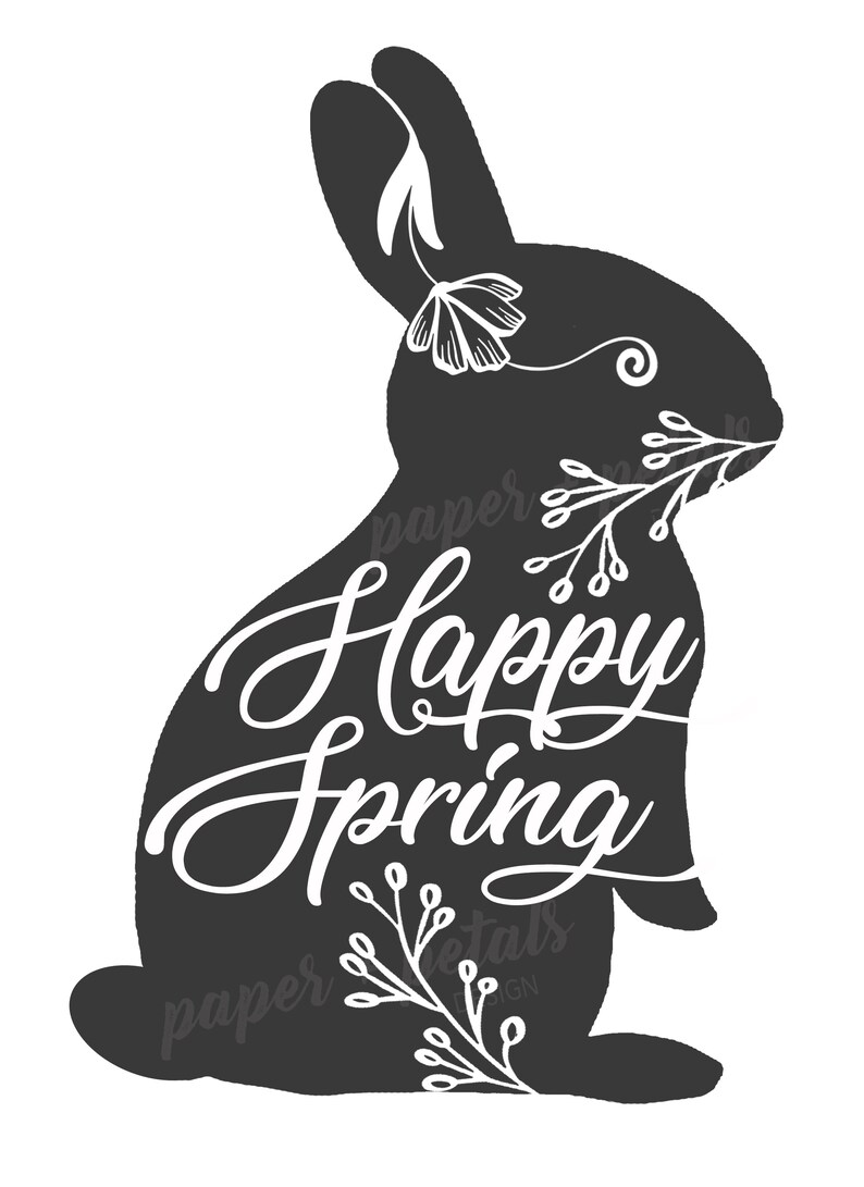 Happy Spring Bunny Printable 8x10.. DIGITAL DELIVERY - Etsy