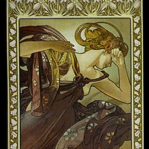 Mucha 1902 Evening Star Fashion Girl Lady by Alphonse Mucha Vintage ...