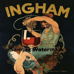 Bar Wine Marsala Fashion Lady Grapes Angel Cupid Ingham Marsala Vintage ...