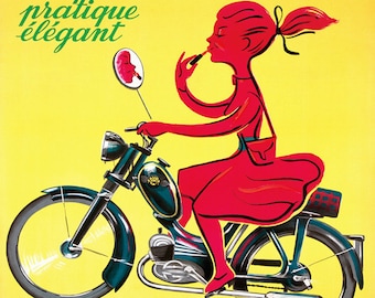 Motorcycle Girl Poster - Etsy