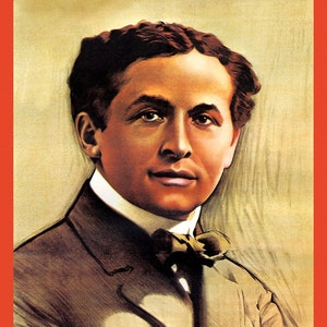 Harry Houdini Portrait Magician Escape Artist Illusionist Magic Vintage ...