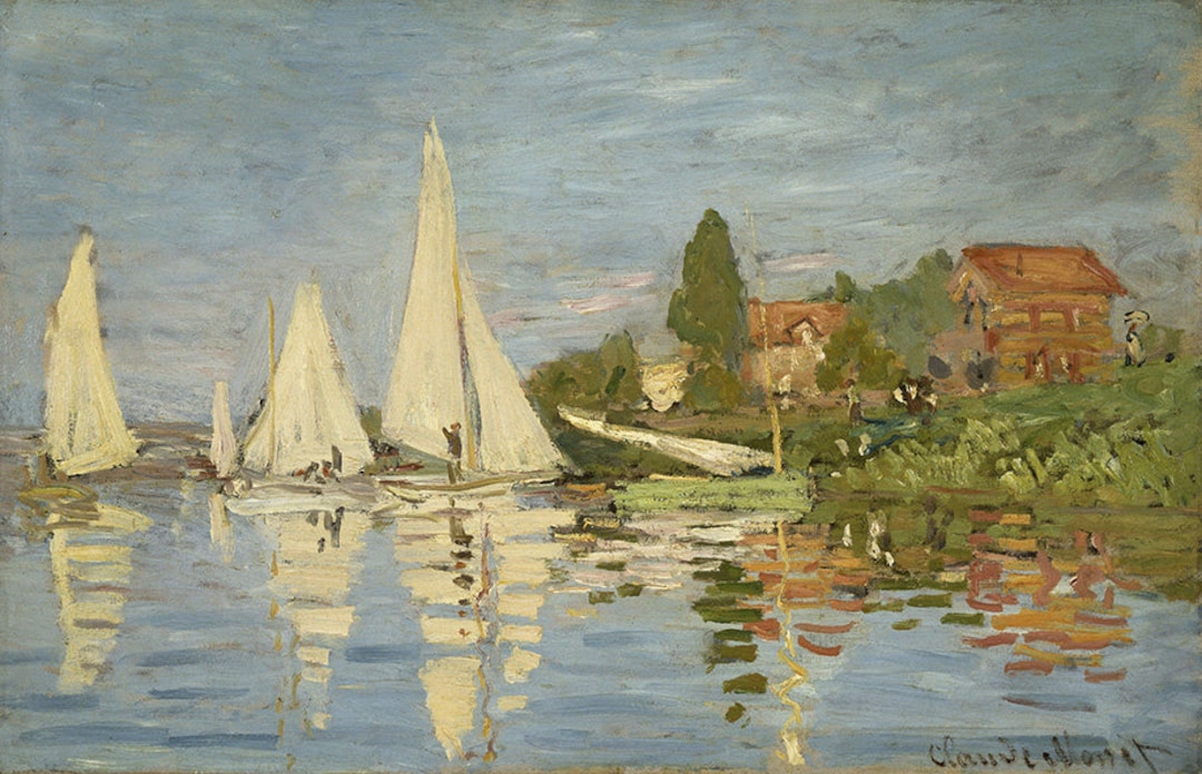 Claude Monet Sailboat Boat Regattas at Argenteuil Amazing Quality Repro ...