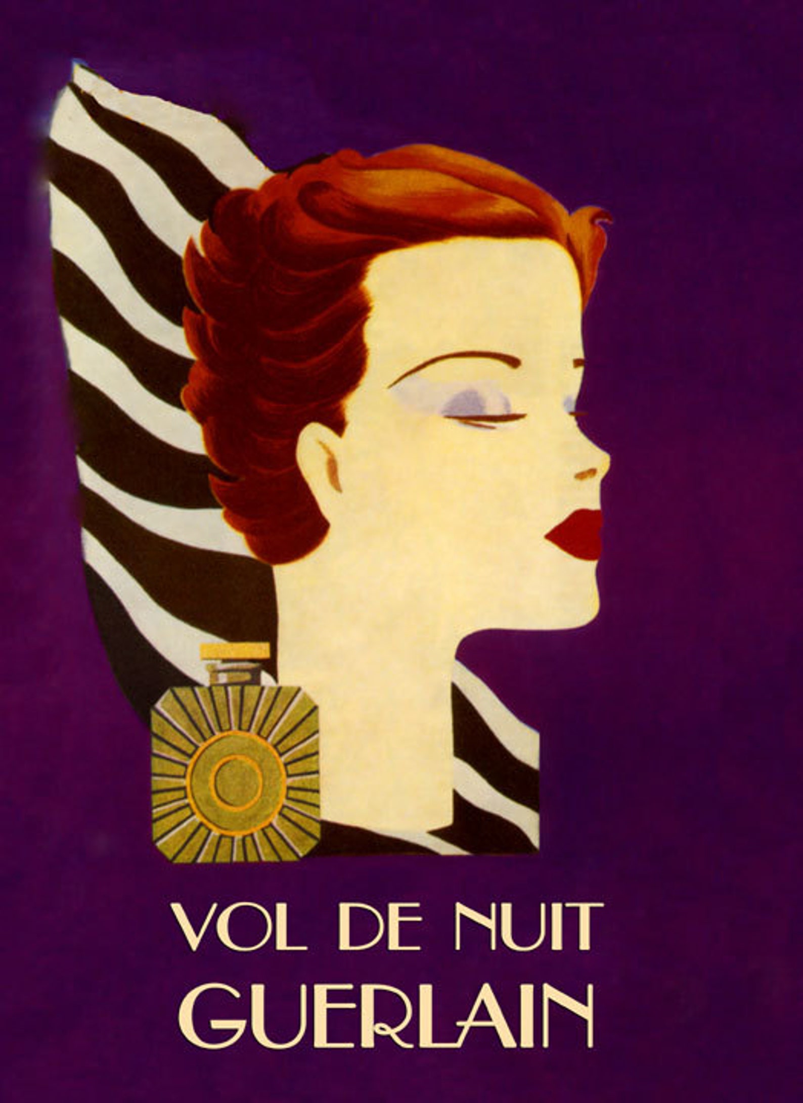 Cosmetics Fashion Perfume Woman Face Vol De Nuit Guerlain France French ...