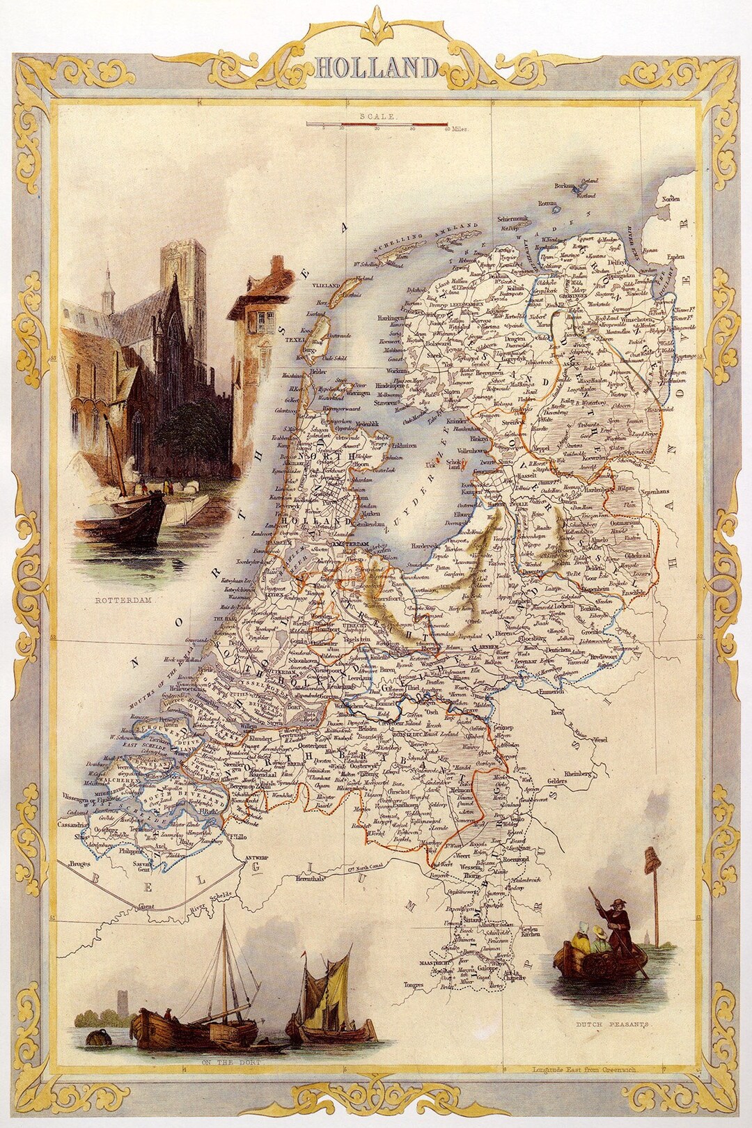 1800's Holland Netherlands Rotterdam Dutch Peasants North Sea Utrecht ...