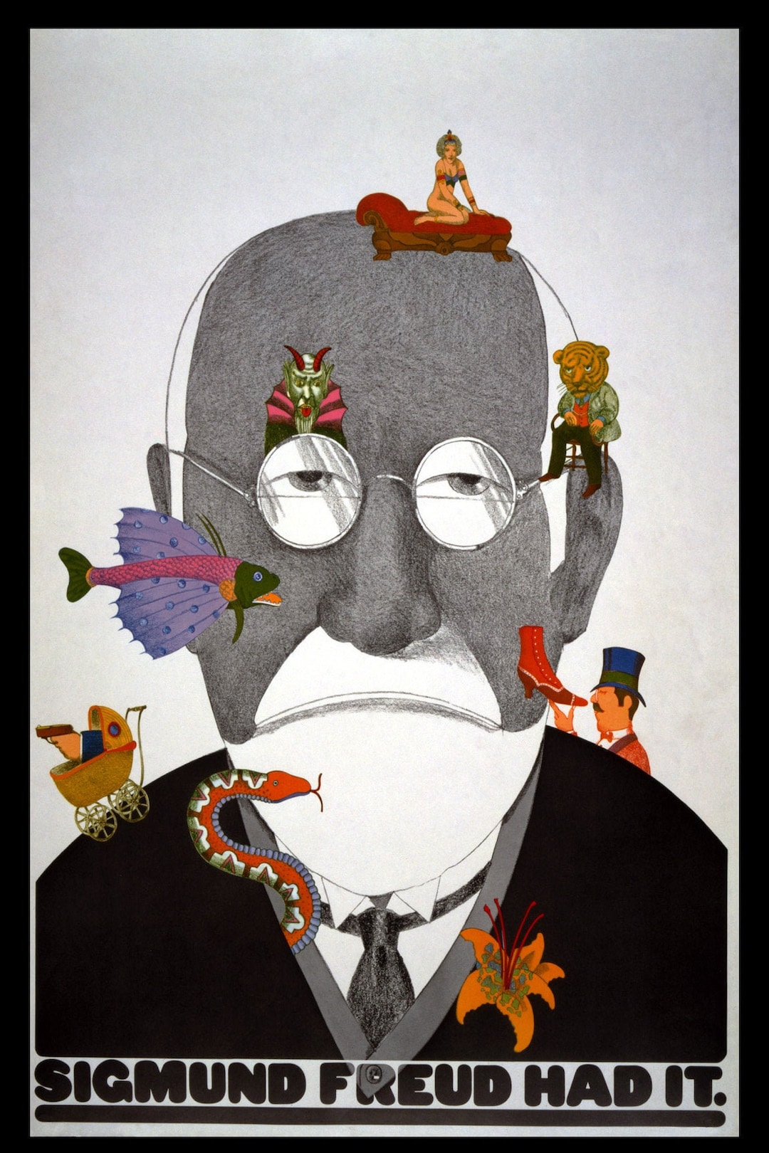 Sigmund Freud Neurologist Psychoanalysis Had It Vintage Poster Repro on ...