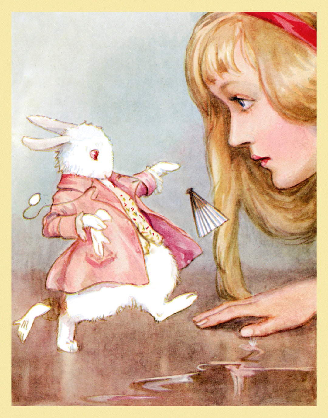 Poster Alice in Wonderland Meets the White Rabbit Children Book ...