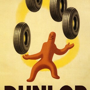 Car Tires Dunlop Automobile Man Juggling With Pneus Vintage - Etsy