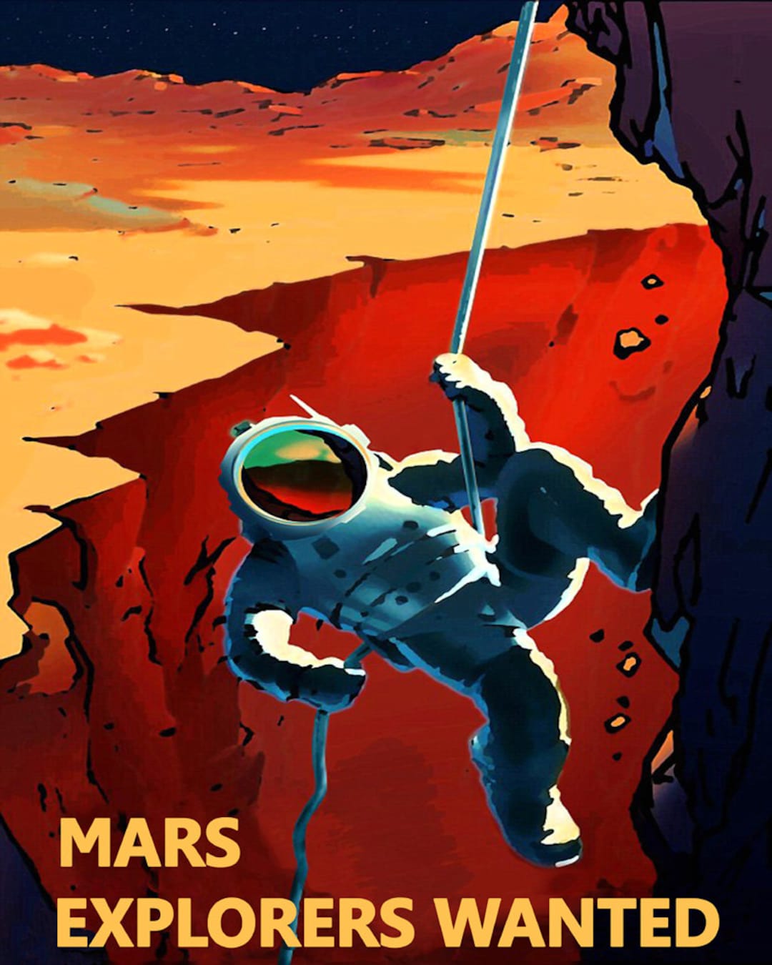 Astronaut Mars Explorers Wanted Moon Nasa Space Ship Travel Fine ...