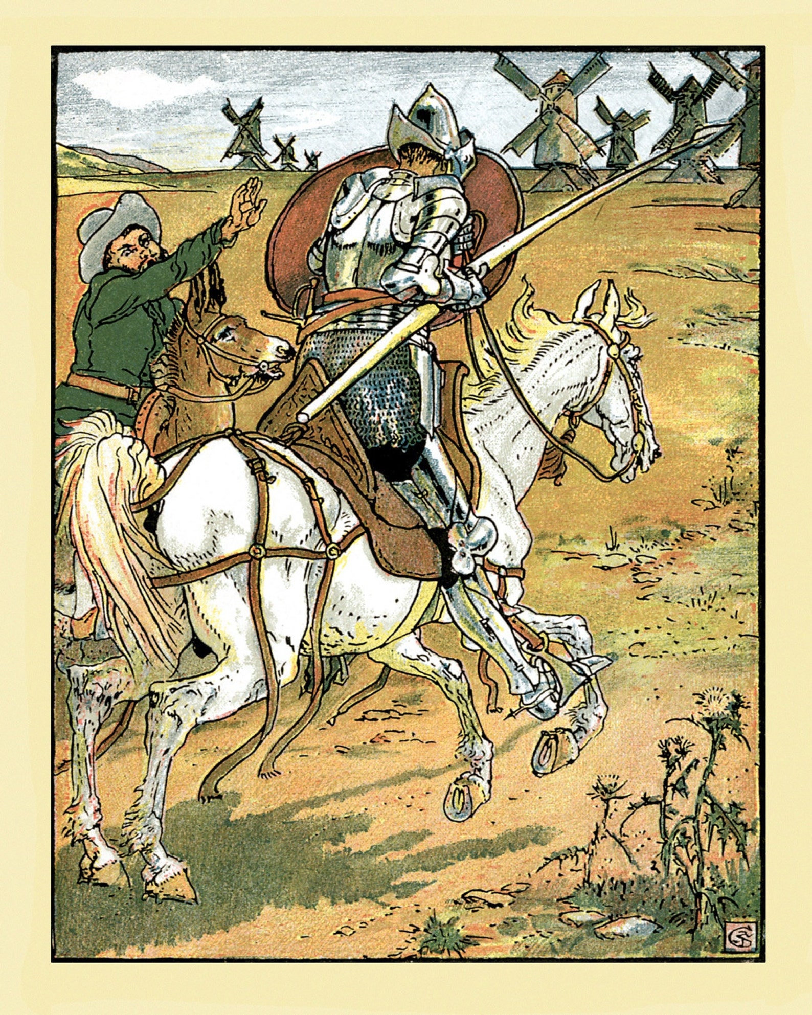 Poster Don Quixote Horse Rocinante and Sancho Panza Donkey Dapple ...