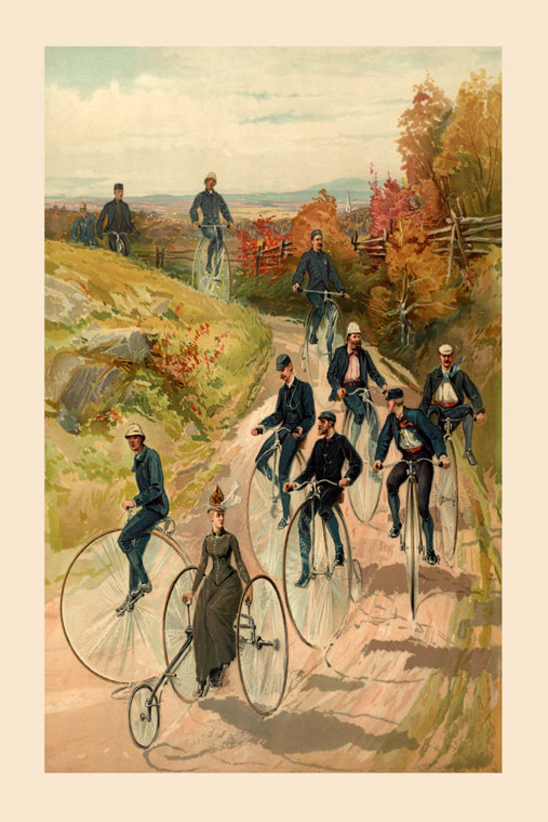 Bike Penny Farthing Bicycle Figures Big Wheel Cycles American Cycling ...